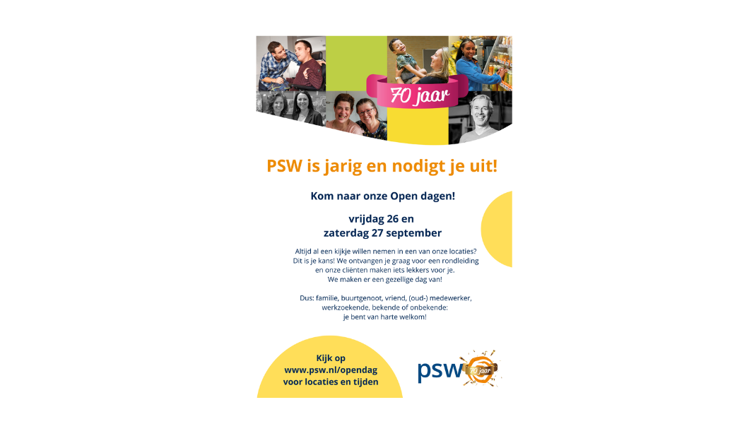 PSW is jarig en nodigt je graag uit! - PSW